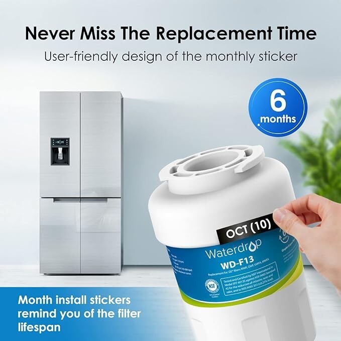 Waterdrop MWF Refrigerator Water Filter,Replacement for GE® MWF, MWFINT ...