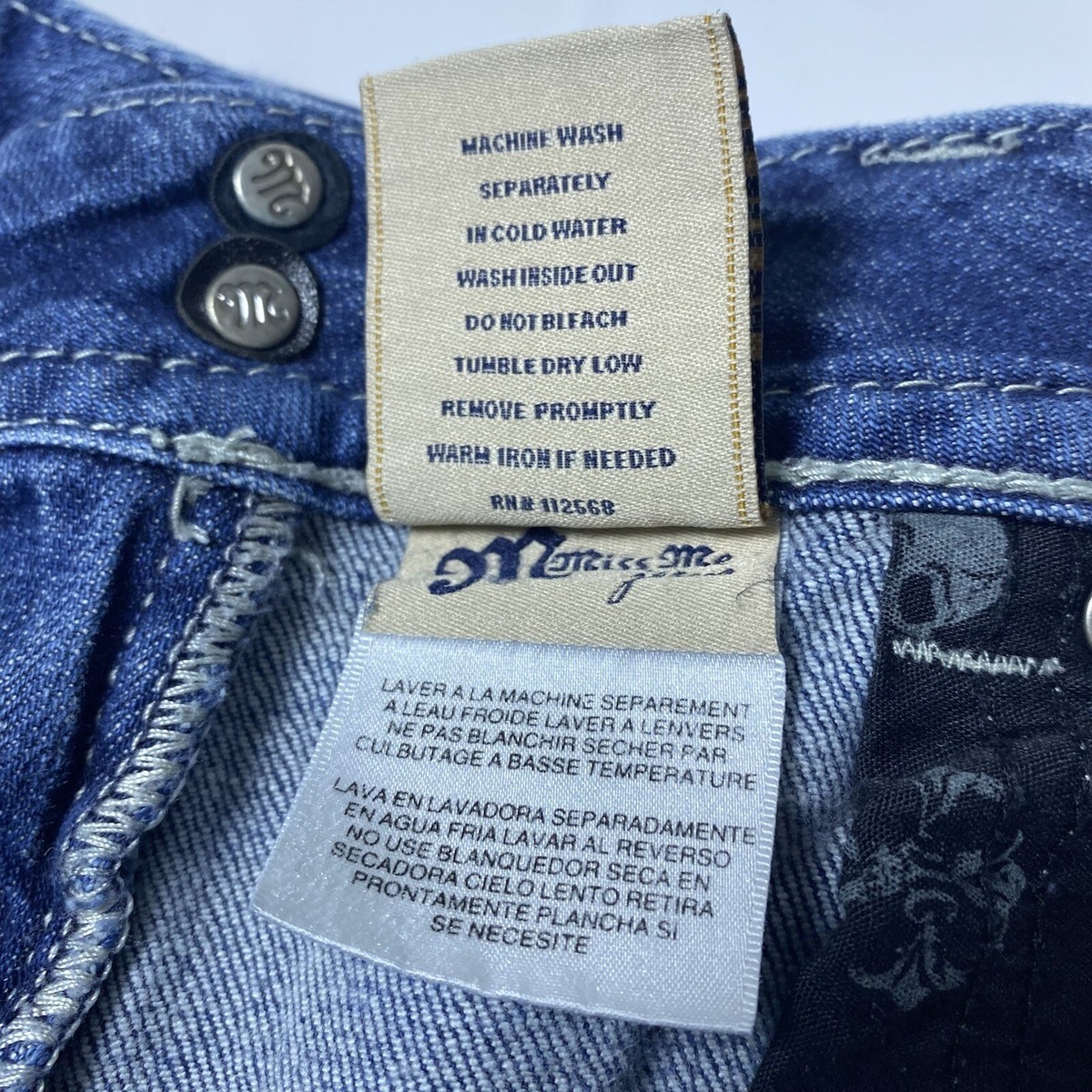 Miss Me Bootcut Jeans Solid Rhinestone Pockets Dark Wash Miss Me Bootcut Jeans Solid Rhinestone Pockets Dark Wash