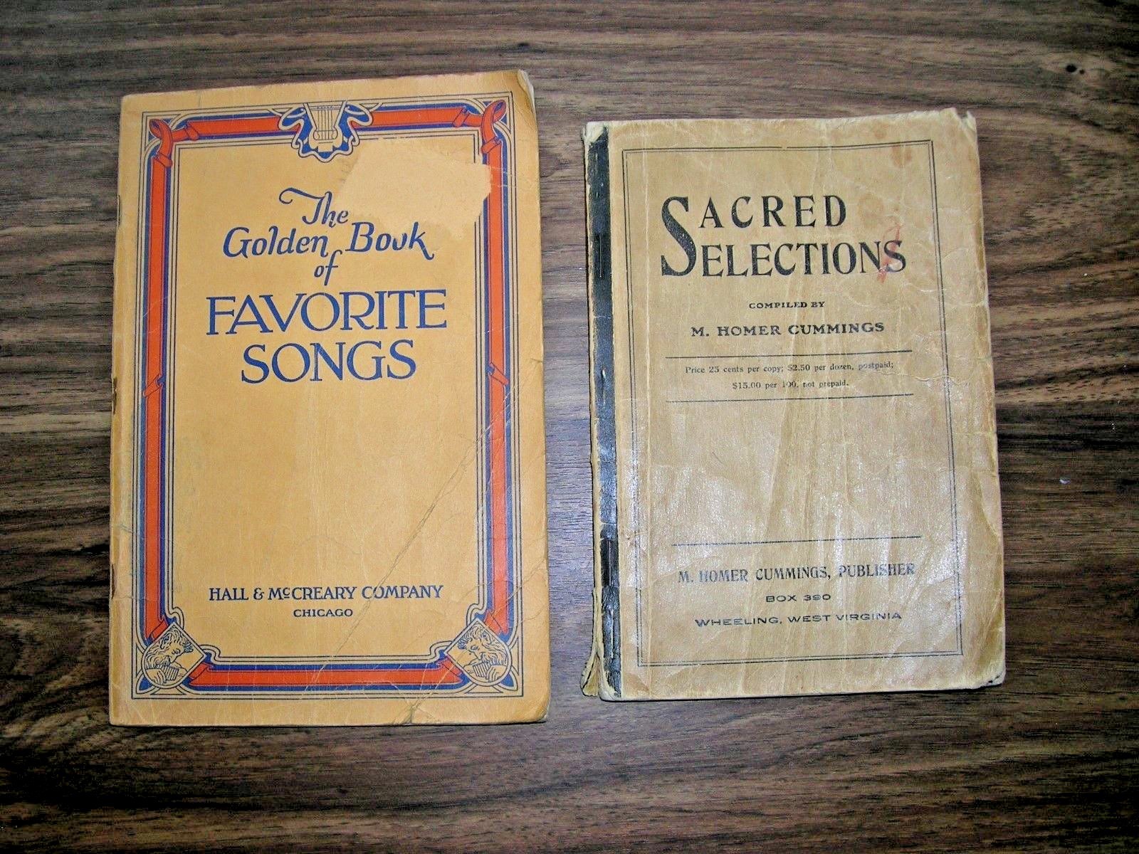 Lot of 2 Vintage Song Books - Sacred Selections & Golden Book of ...