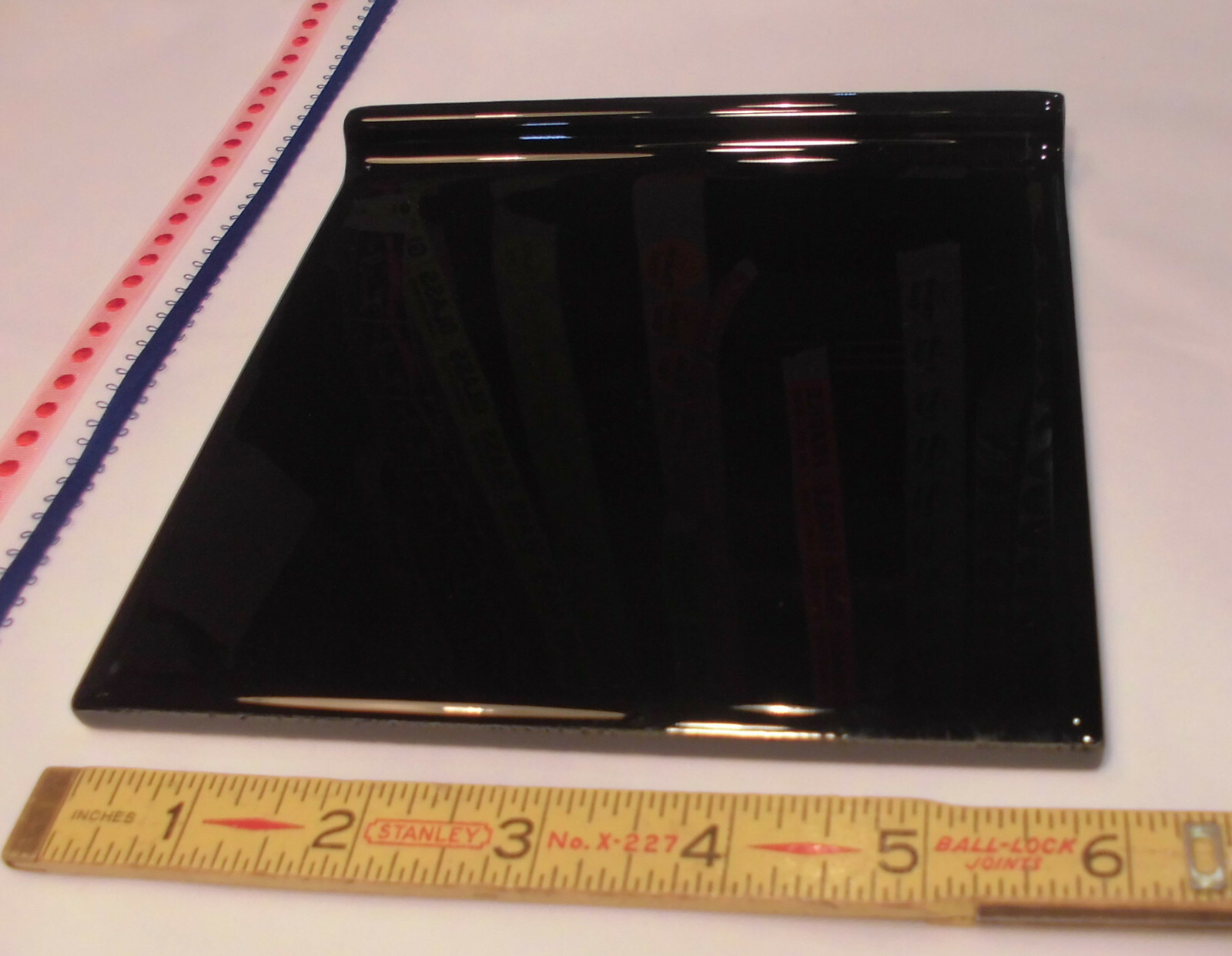1 pc. Glossy Black: Flat Top; base/cove Ceramic Tile: 6" X 6" NEW STOCK ...