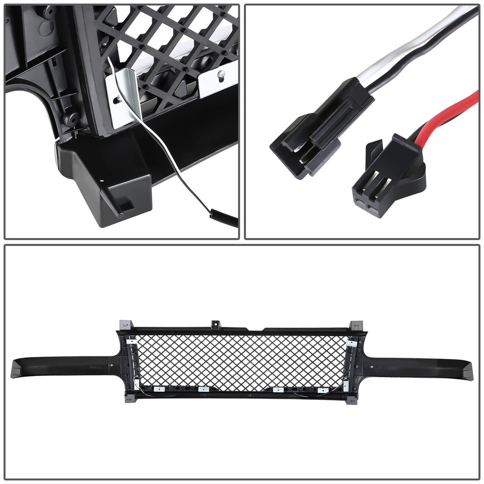 MATTE MESH STYLE GRILLE GRILL W/LED DRL REPLACE FOR 1999-2006 SILVERADO ...