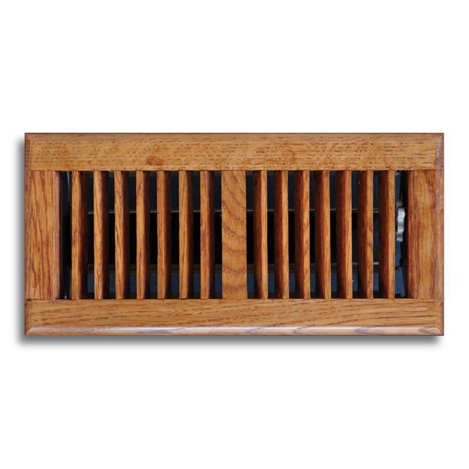 Solid Oak Cover 4 x10" Wood Floor Diffuser Register Vent HVAC True Air ...