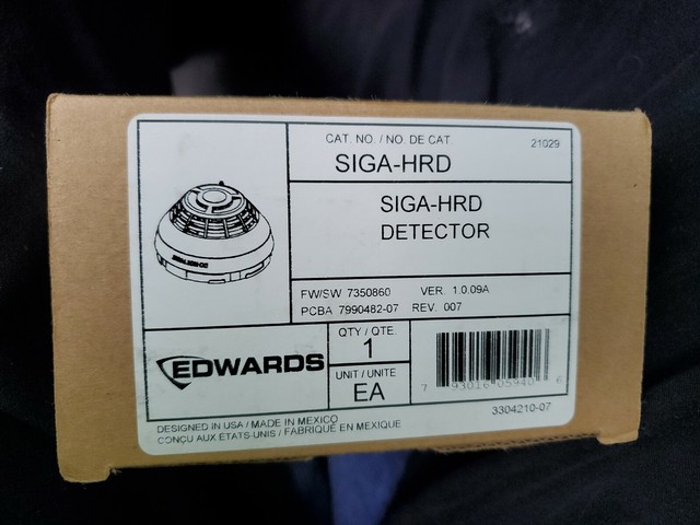 Edwards EST SIGA-HRD Intelligent Fixed Temp Heat Detector for sale ...