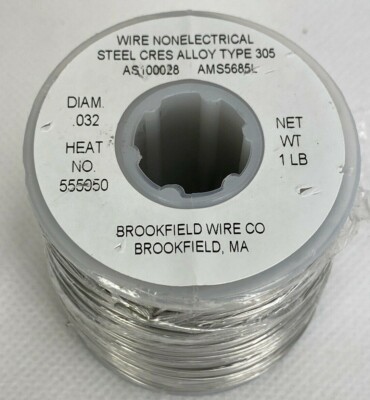 Wire Nonelectrical Steel Cres Alloy Type 305 1LB Roll Diam .032 New ...