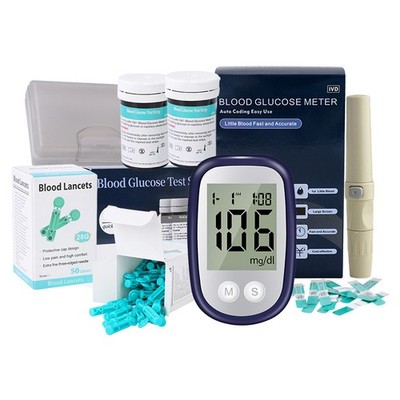 Diabetes Test Kit Blood Sugar Glucose Monitor Meter 50 Pcs Strip Tester ...
