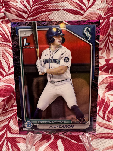 2024 Bowman Draft - Chrome Josh Caron #BDC-155 Fuchsia Lunar Refractor ...