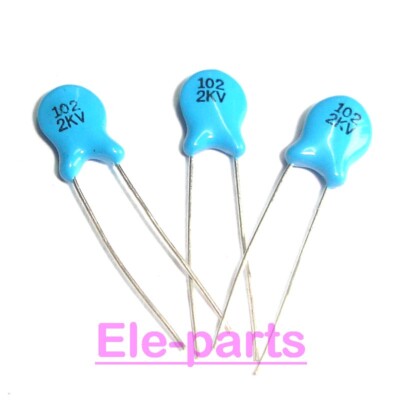 100 High Voltage CERAMIC CAPACITOR 102 2KV DIP-2 1000pF 0.001uF 2000V ...