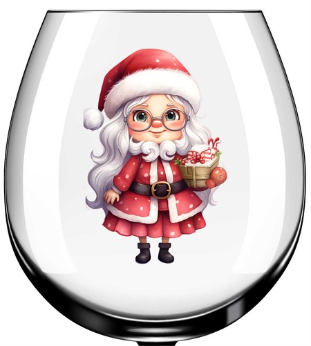 x12 Mrs Clause christmas glass vinyl decal stickers Colour xc318 | eBay