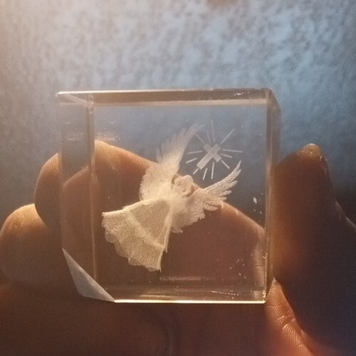 Crystal Glass Cube Angel Paperweight | eBay