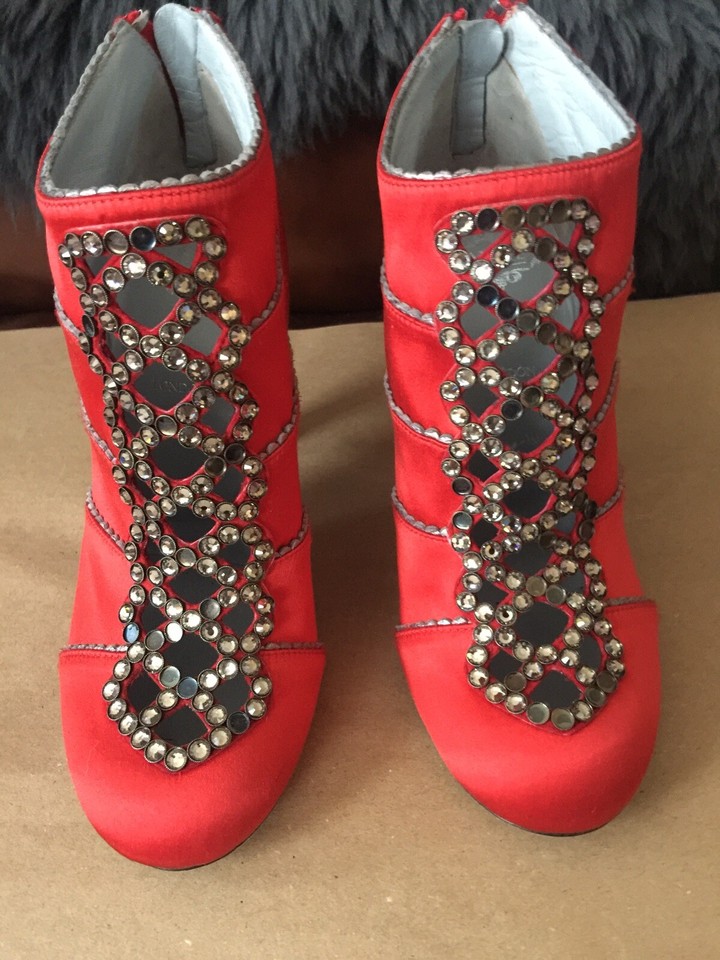 DESIGNER RAYNE LONDON SATIN RED CRYSTAL HEELS,Red High Heel SexyShoes ...