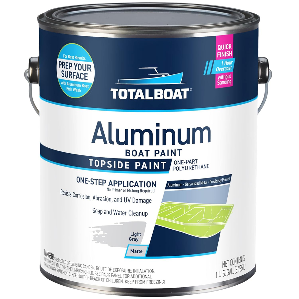 TotalBoat Aluminum Boat Paint Light Gray Gallon for Jon Boats, Canoes ...