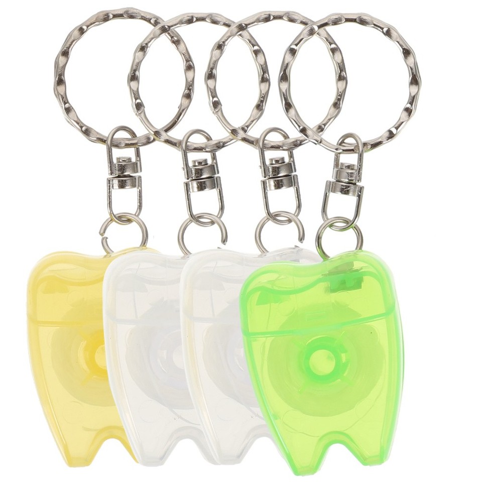 4 Pcs Floss Picks Keychain Portable Dental Floss Stick 15 M For Oral ...