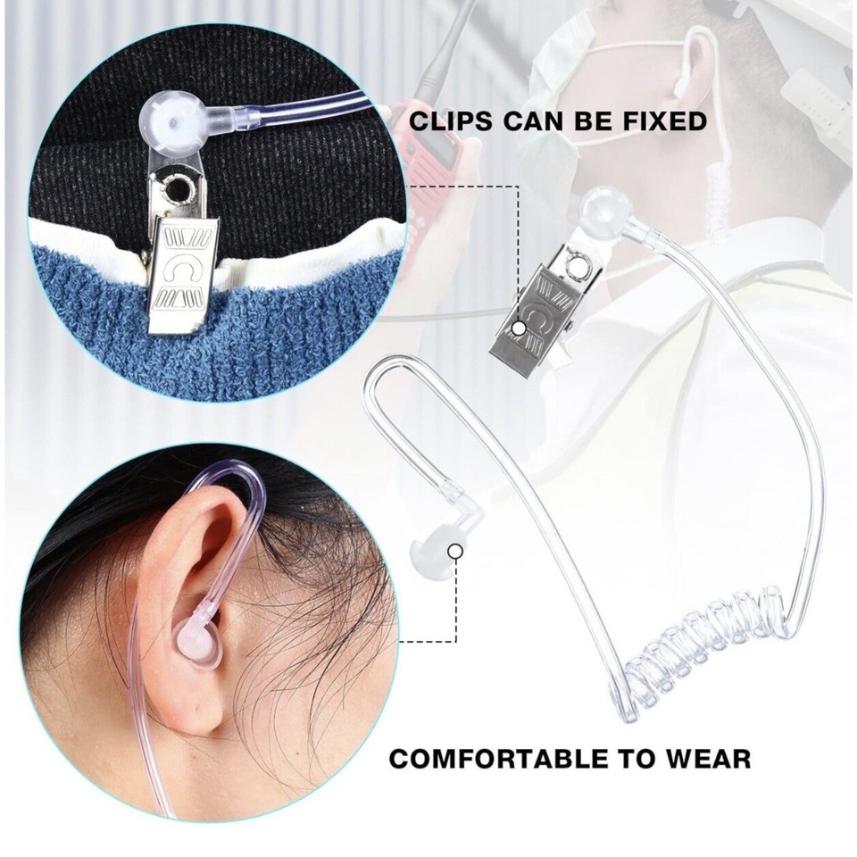 Ear Piece Headset Earpiece Agent Secret Earpiece Costume Prop Acoustic ...