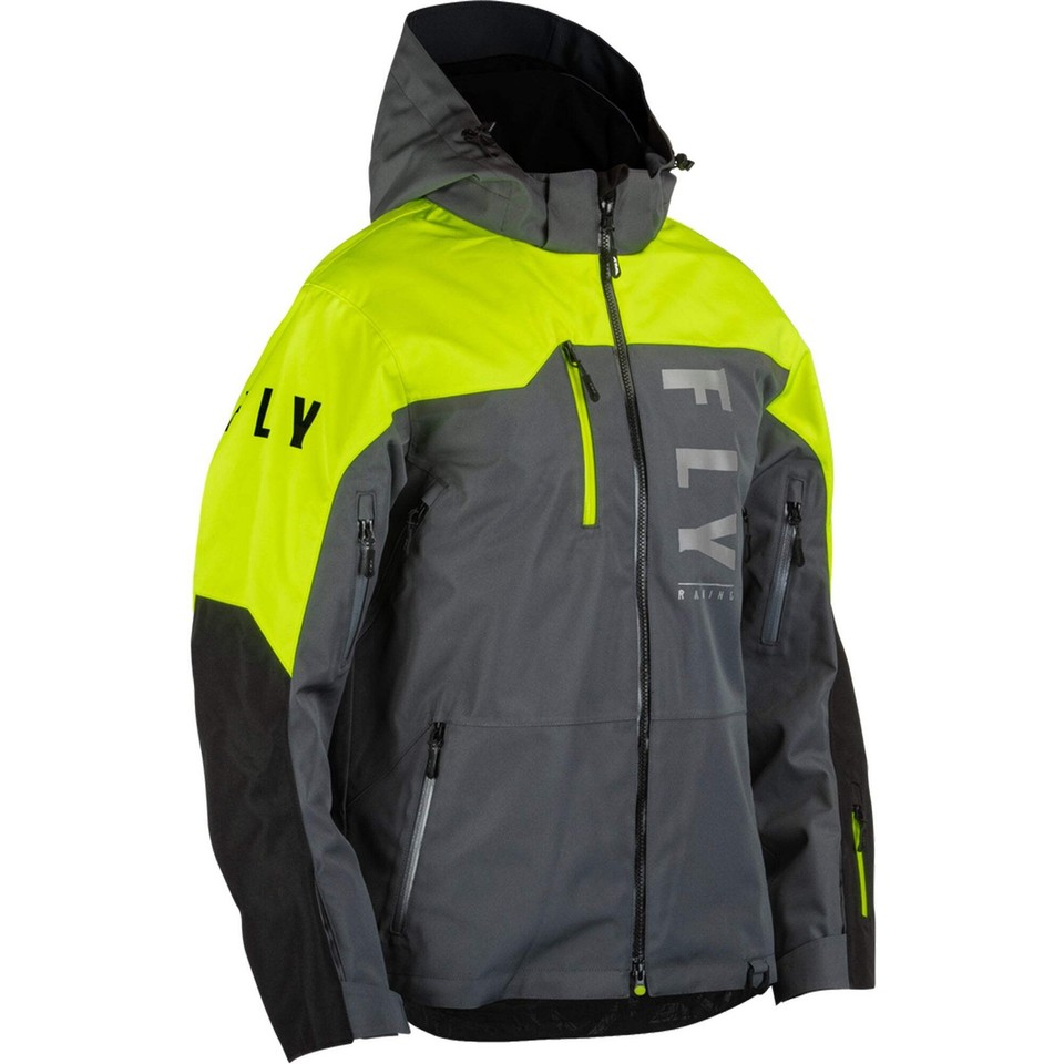 Fly Racing Carbon Snowmobile Jacket & Bib Combo - Black/Grey/Hi-Vis ...