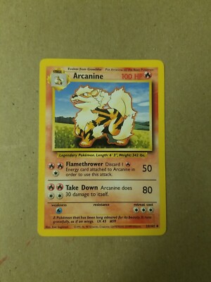 Arcanine 23/102 - Base Set - VINTAGE WOTC POKEMON CARD - UNLIMITED - NM ...