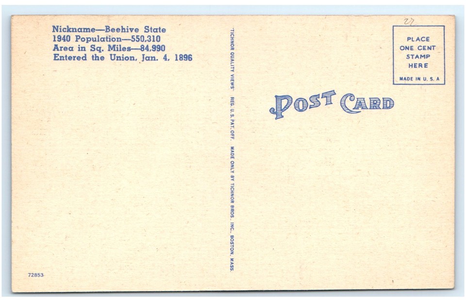 UT Postcard- LARGE LETTER GREETINGS FROM UTAH STATE CAPITOL AND FLOWER ...