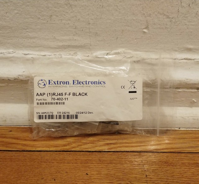 Extron Aap Rj45 F-f Female to Female Black Barrel Adapter Cat 5e 70-402 ...