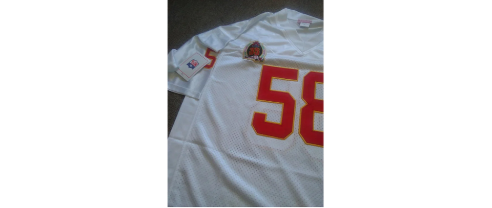 Kansas City Chiefs Derrick Thomas #58 DUAL PATCH AWAY Throwback Jersey ...