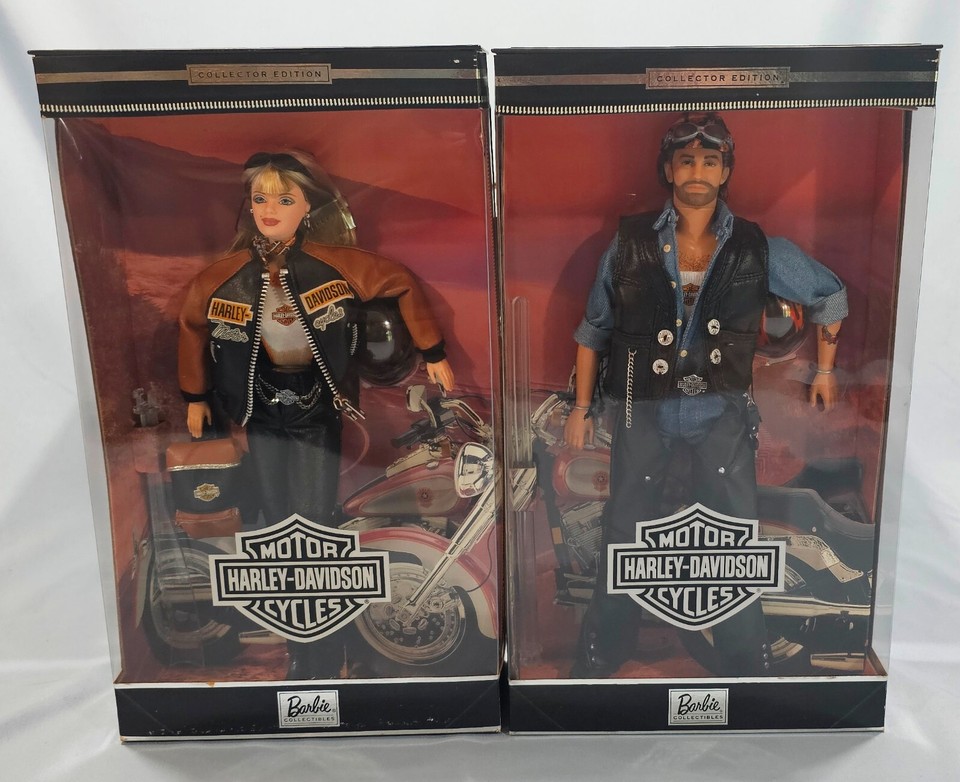 1999 Harley Davidson BARBIE & KEN Doll Collectors Edition MOTORCYCLE ...