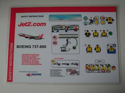 Jet2 op Travel Service Boeing 737-800 Safety Card | eBay UK