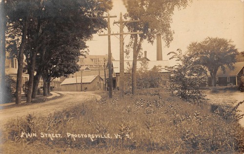 PROCTORSVILLE, VT ~ MAIN ST. ~ EASTERN ILLUS. REAL PHOTO POST CARD ~ c ...