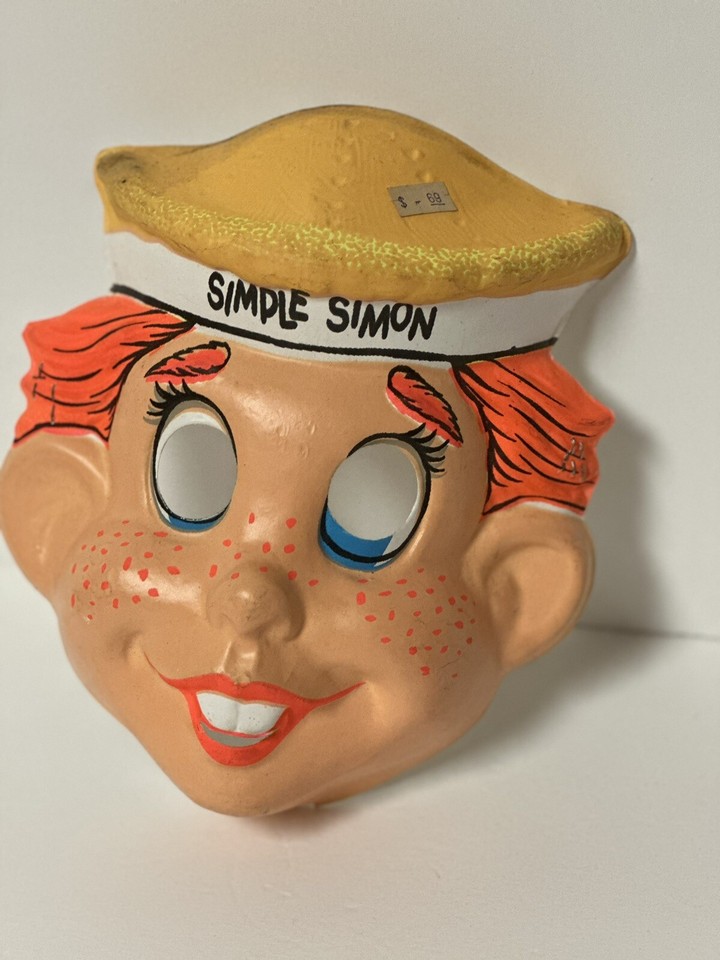 Vintage 1960s Simple Simon Halloween Kids Mask Collector Item RARE | eBay