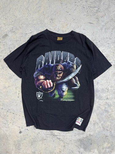 Vintage 1990s Raiders Nutmeg Mills Shirt XL Black NFL Licensed Graphic ...