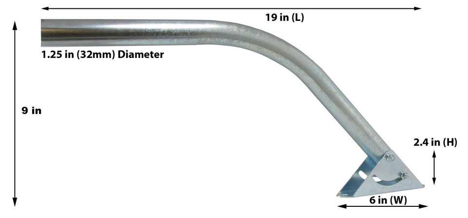 19” Universal J-Pole J-Mount for Outdoor Antennas, Over the Air HDTV ...