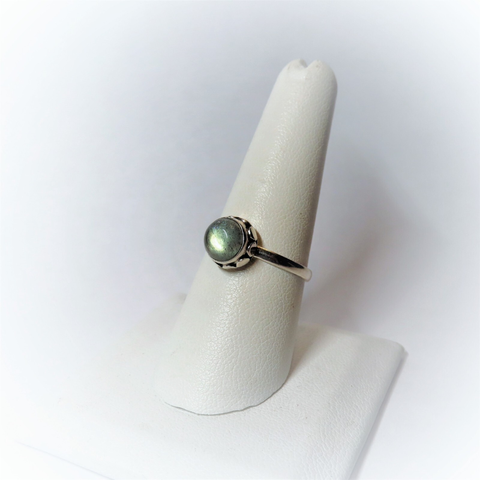Vintage Green Moonstone Sterling Silver Ring Size 8.25 | eBay