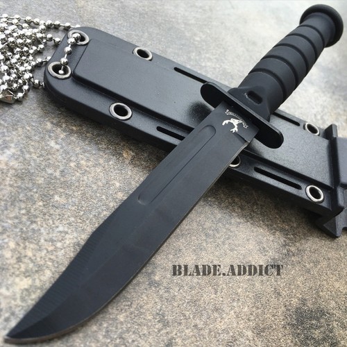 6" MILITARY TACTICAL COMBAT NECK KNIFE w/ SHEATH Survival HUNTING Fixed ...