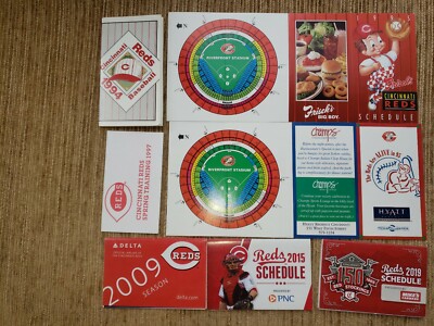 7 Different Cincinnati Reds Pocket Schedules 1994, 1995, 1996, 2009 ...