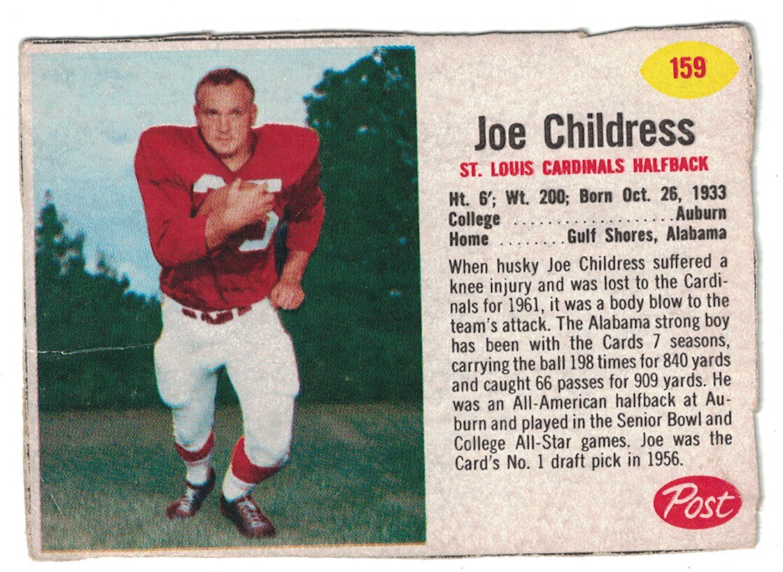 1962 Post #159, Joe Childress, St. Louis Cardinals | eBay