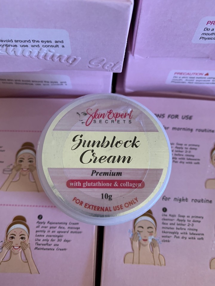 Skin Expert Sunblock Day Cream With Glutathione Collagen UVA UVB 10g | eBay