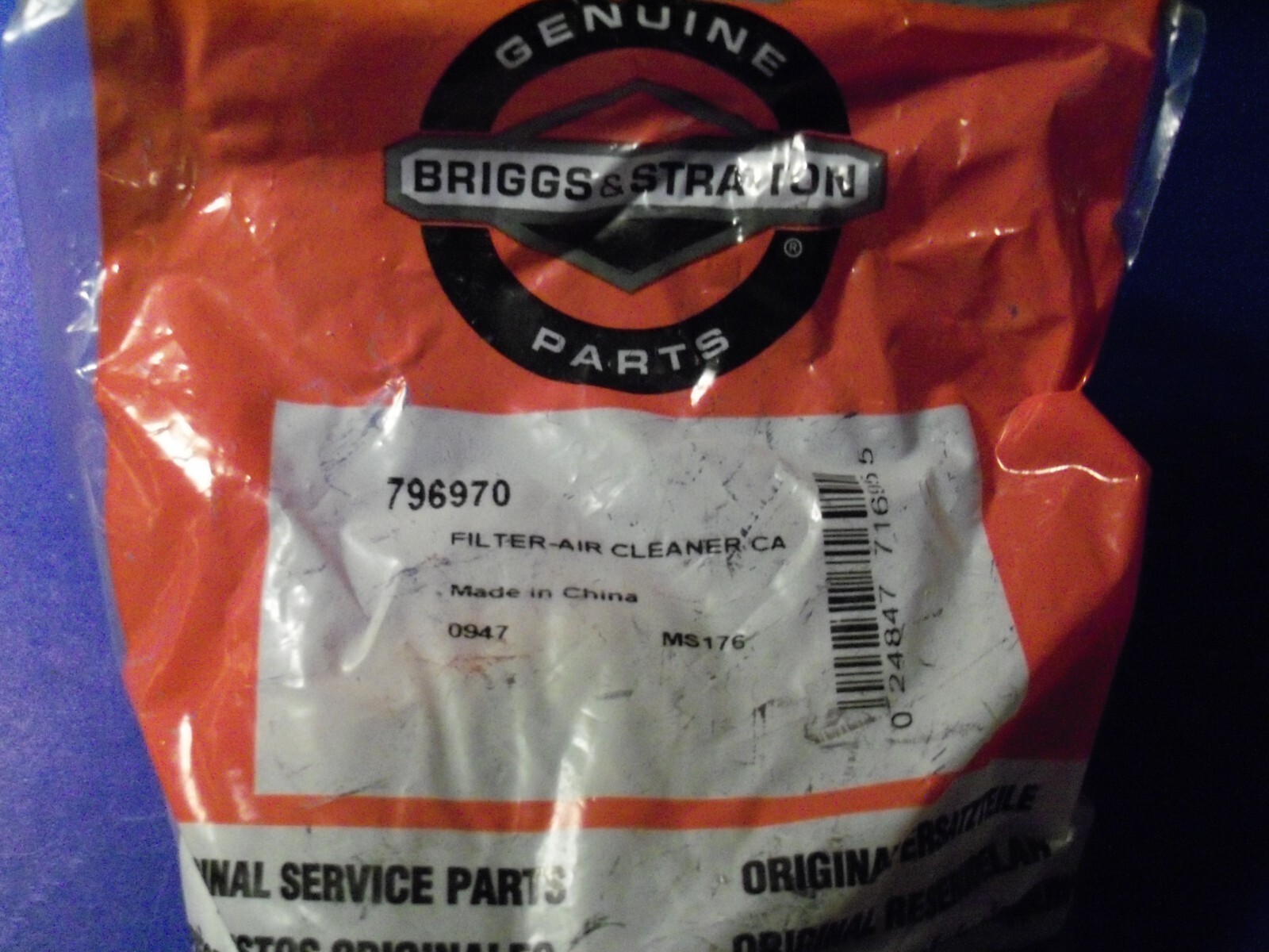 NEW Briggs & Stratton 796970 Air Cleaner Cartridge Filter TC18 | eBay