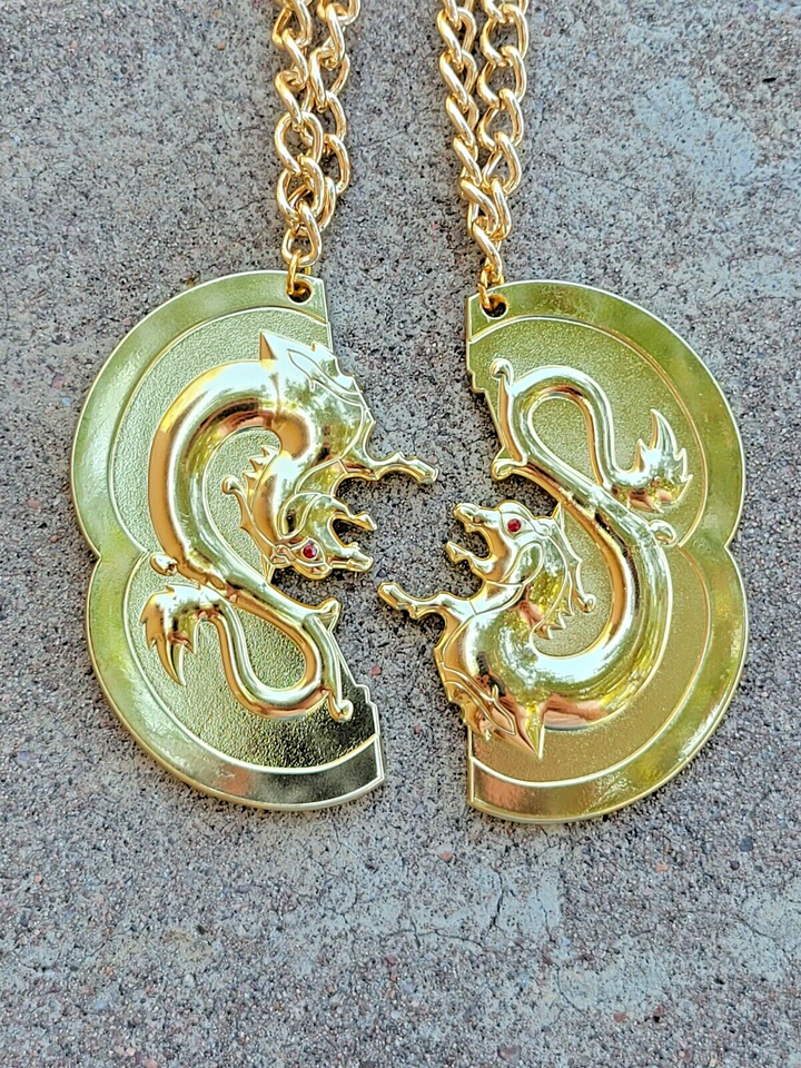 Double Dragon Gold Movie Medallion Cosplay Prop Metal Necklace | eBay
