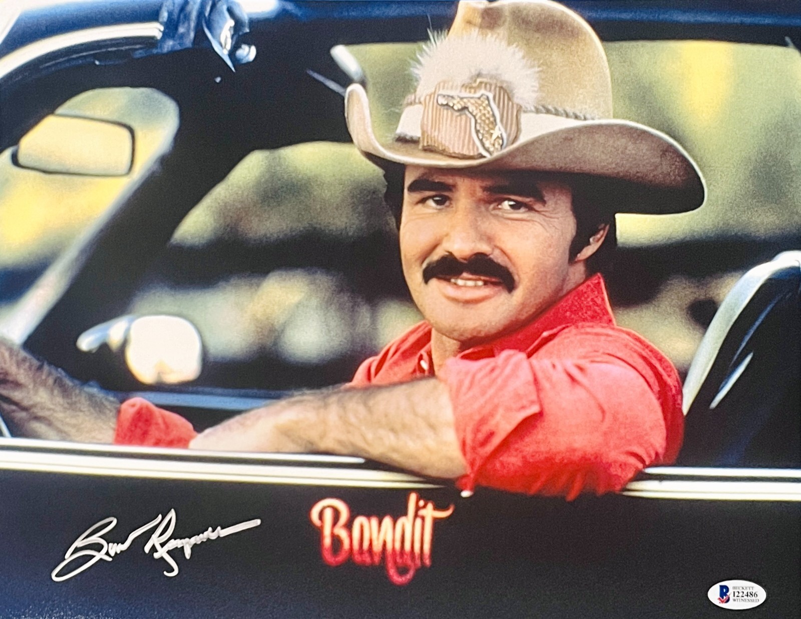 Burt Reynolds Signed 11x14 The Bandit Photo Beckett Witness Sticker ...