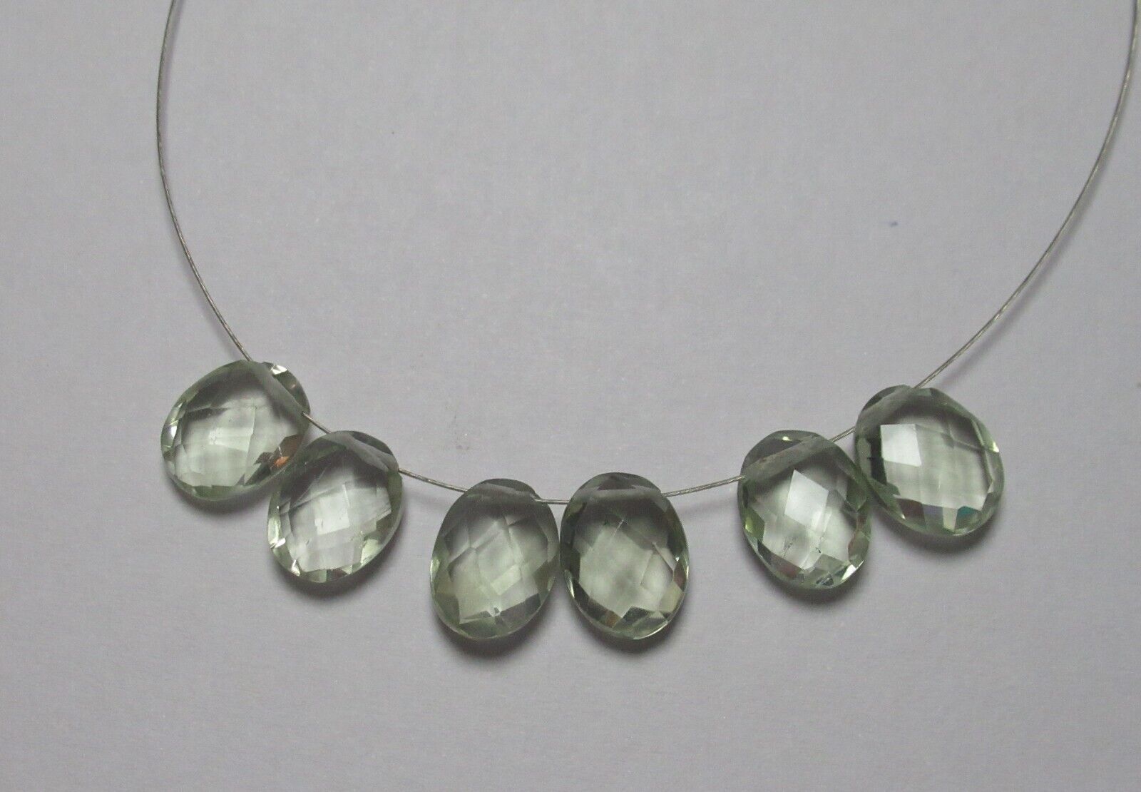 Green Amethyst Checker Cut Briolette Oval Drilled 2 Pcs 22.65 ct ...
