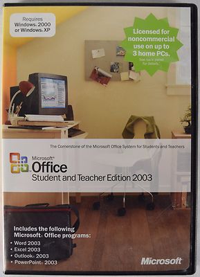 Microsoft Office 2003 Student and Teacher Edition (Retail) (3 User/s ...