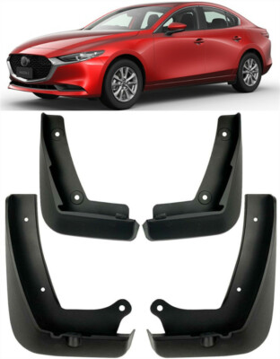 Genuine Front & Rear Splash Guards Mud Flaps For 2019-2025 Mazda3 Mazda ...