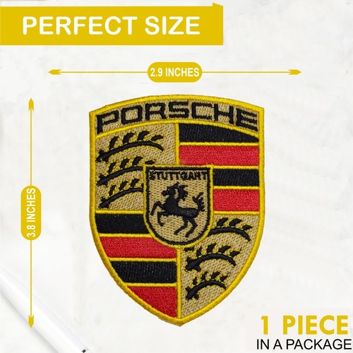 Porsche Logo Iron On Patch - Sew Patch - Embroidered Patch 3.8"x2.9" | eBay