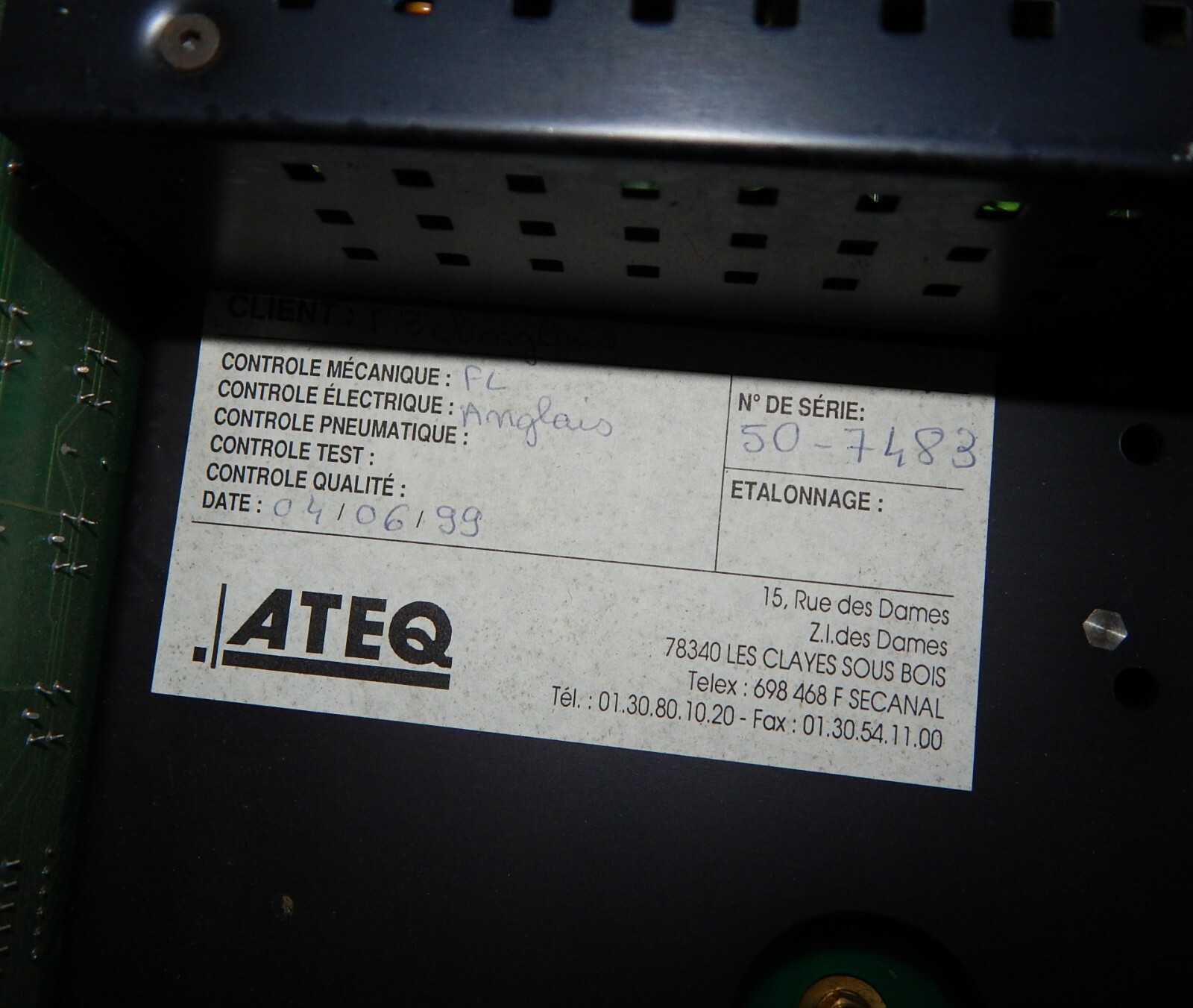 SA ATEQ F Ref 100.20 Leak Detection Detector Leckerkennung ...