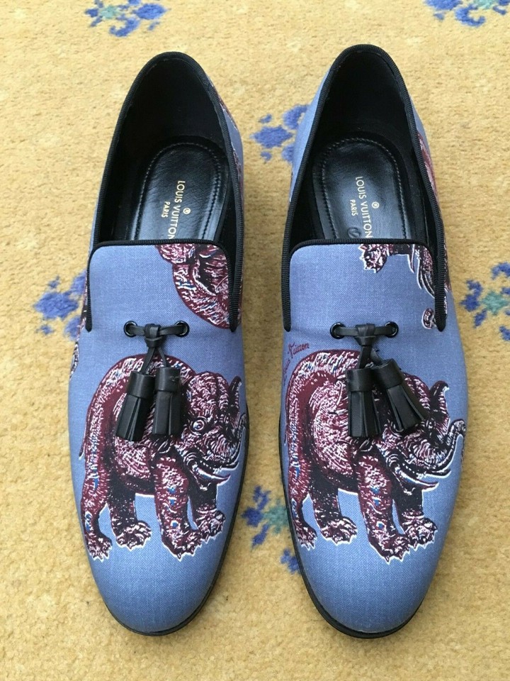 Louis Vuitton Auteuil Chapman Blue Shoes Loafers Slippers Mens UK 7 US ...