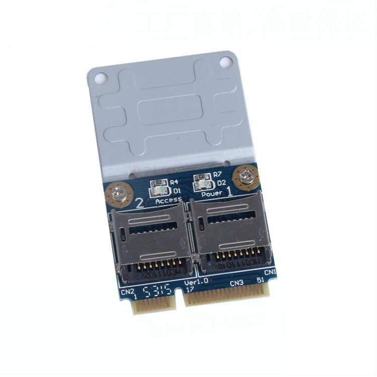 Mini PCI-e pcie to Dual Micro SD/SDHC/SDXC Adapter PCI-E 2 x TF Reader ...
