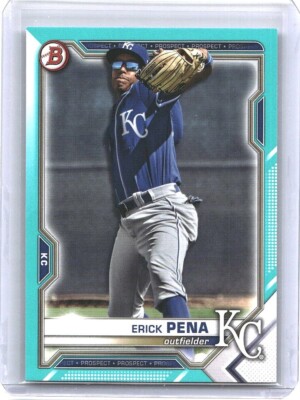 2021 Topps Bowman Draft Green Parallel Erick Pena /99 Kansas City ...