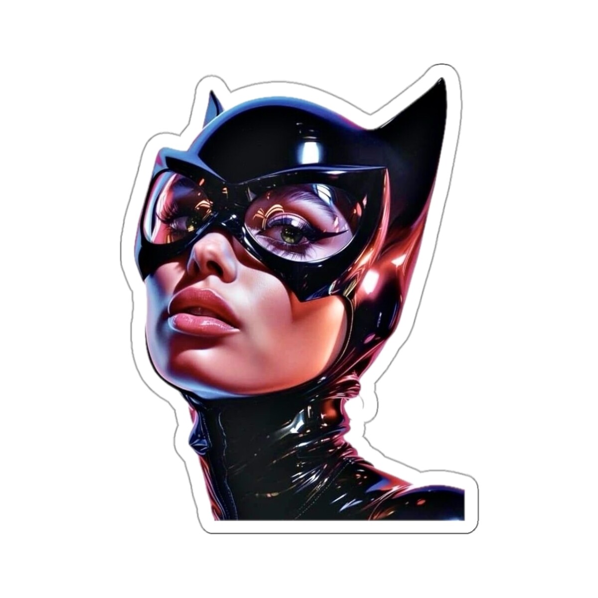 Sexy Catwoman Face Illustration DC Comics Character Villain Kiss-Cut ...