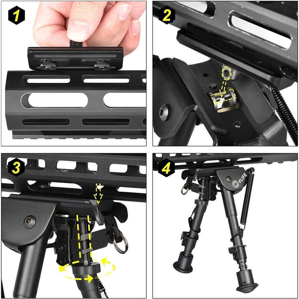 2sets Tactical M-LOK MLOK Bipod Mount Rail Adapter for Adaptor&Sling ...