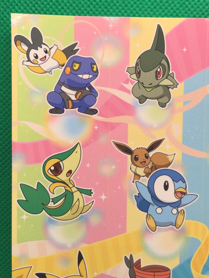 Pokemon best wish BW original 4in sticker Pikachu HITACHI Japan company ...