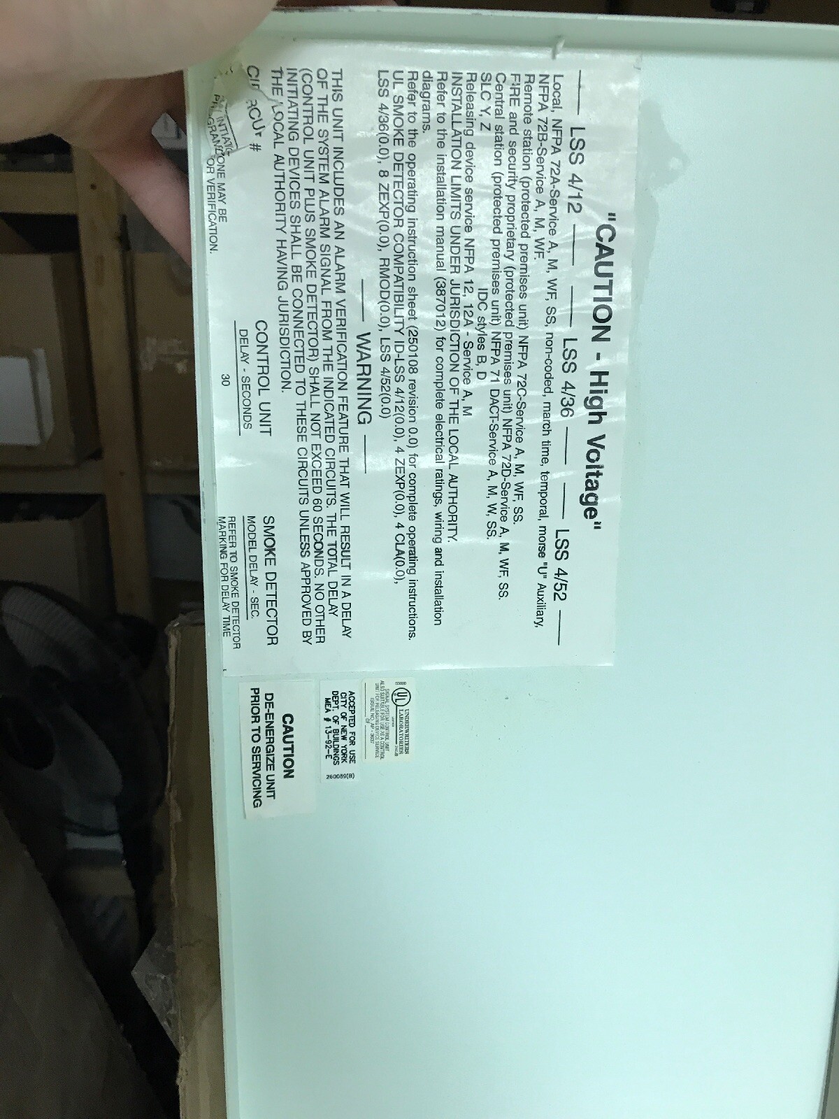 Edwards EST LSS4/36 Cabinet/ wall mount box (it a Has Few Scrapes ...