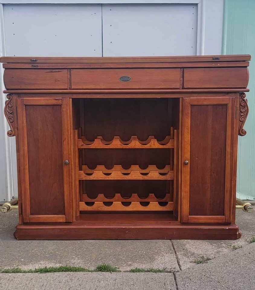 SOLID WOOD GAMING BAR WITH ROULETTE, CRAPS & CARD TABLE + DRINKS & WINE ...