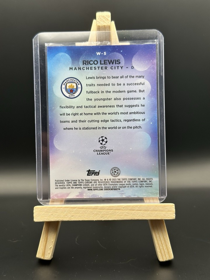 Rico Lewis Man City - Topps Chrome UCC Rookie Card- Wonderkids Rookie ...